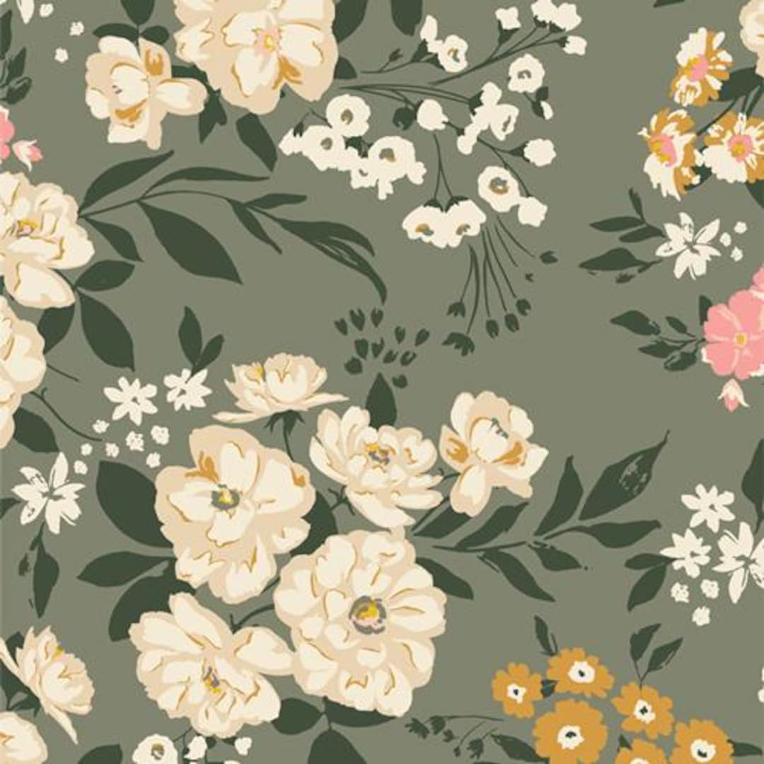 Flannel A Year in Petals Collection * Garden Sonnet Dim in Flannel ...