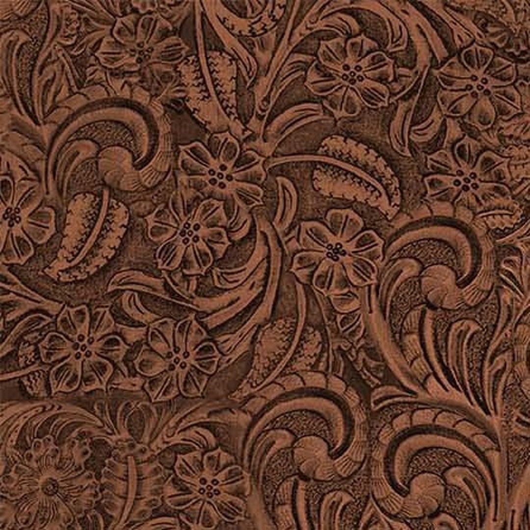 Big Sky Country Fabric by Michael Miller Tooled Leather on Mahogany ...