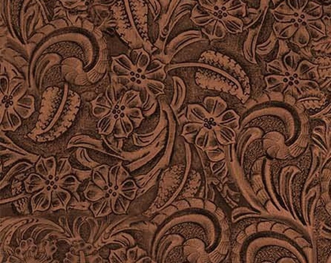 Big Sky Country Fabric by Michael Miller Tooled Leather on Mahogany ...