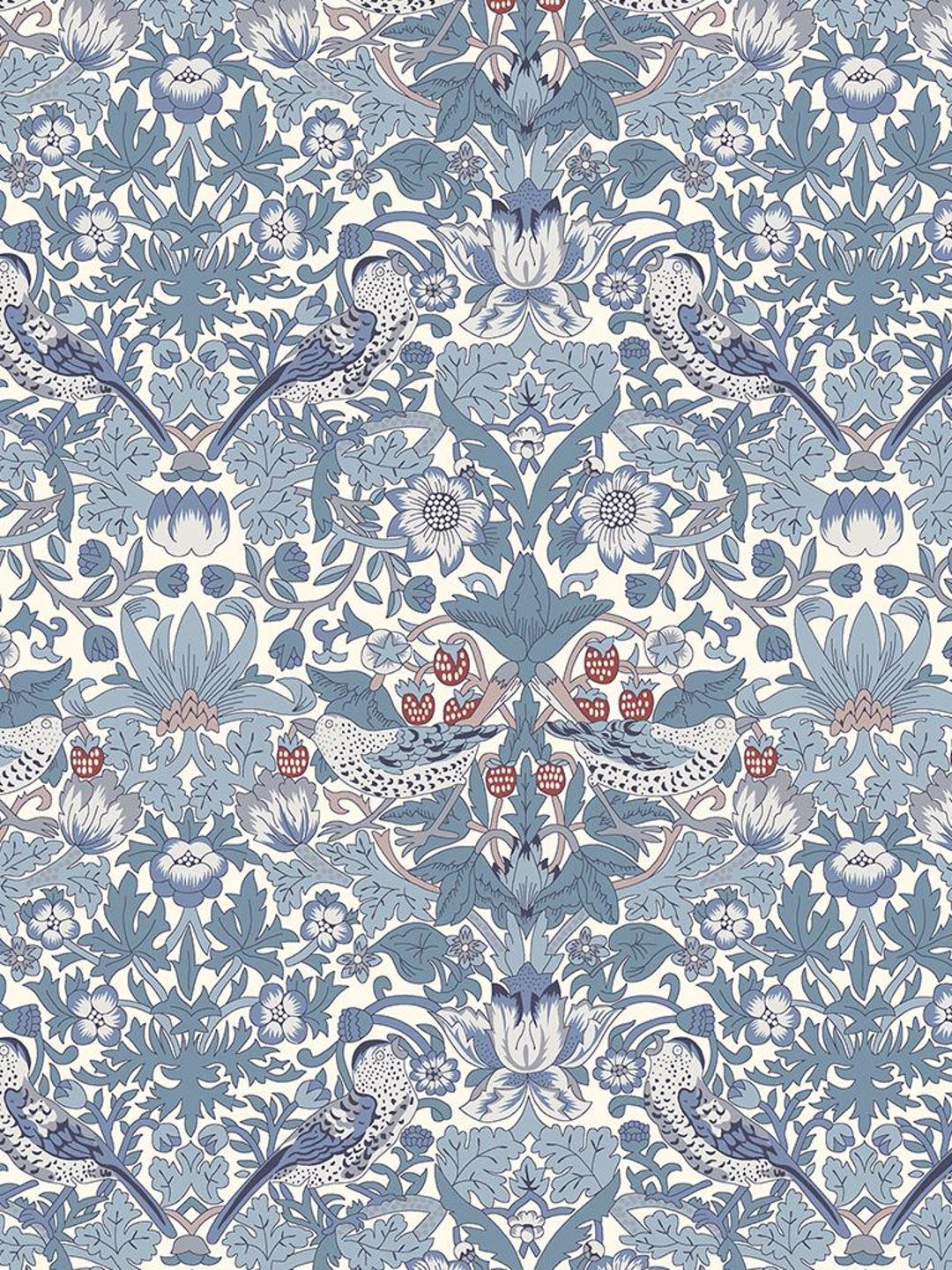 Backorder Liberty Fabric Strawberry Thief Spring Blue Tana Lawn Cotton ...
