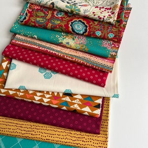 INDIE FOLK Collection Boho Fabric Art Gallery Fabrics 10 Fat Quarter ...