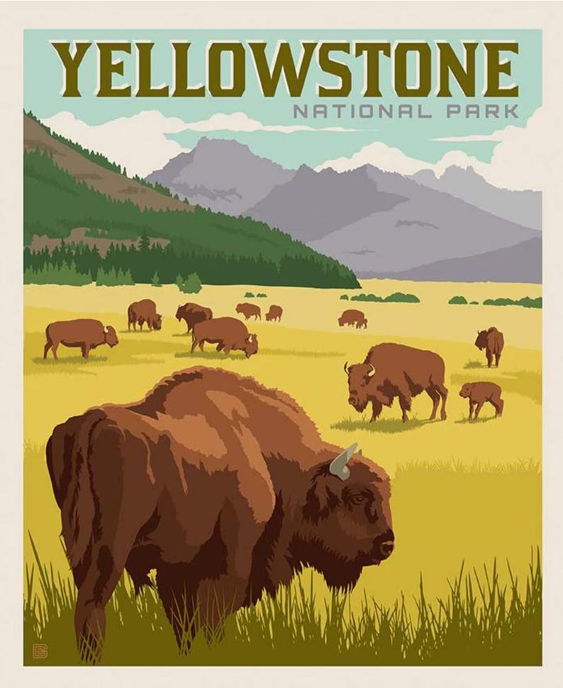 National Parks Poster Panel Yellowstone P8790-YELLOWSTONE Riley Blake ...