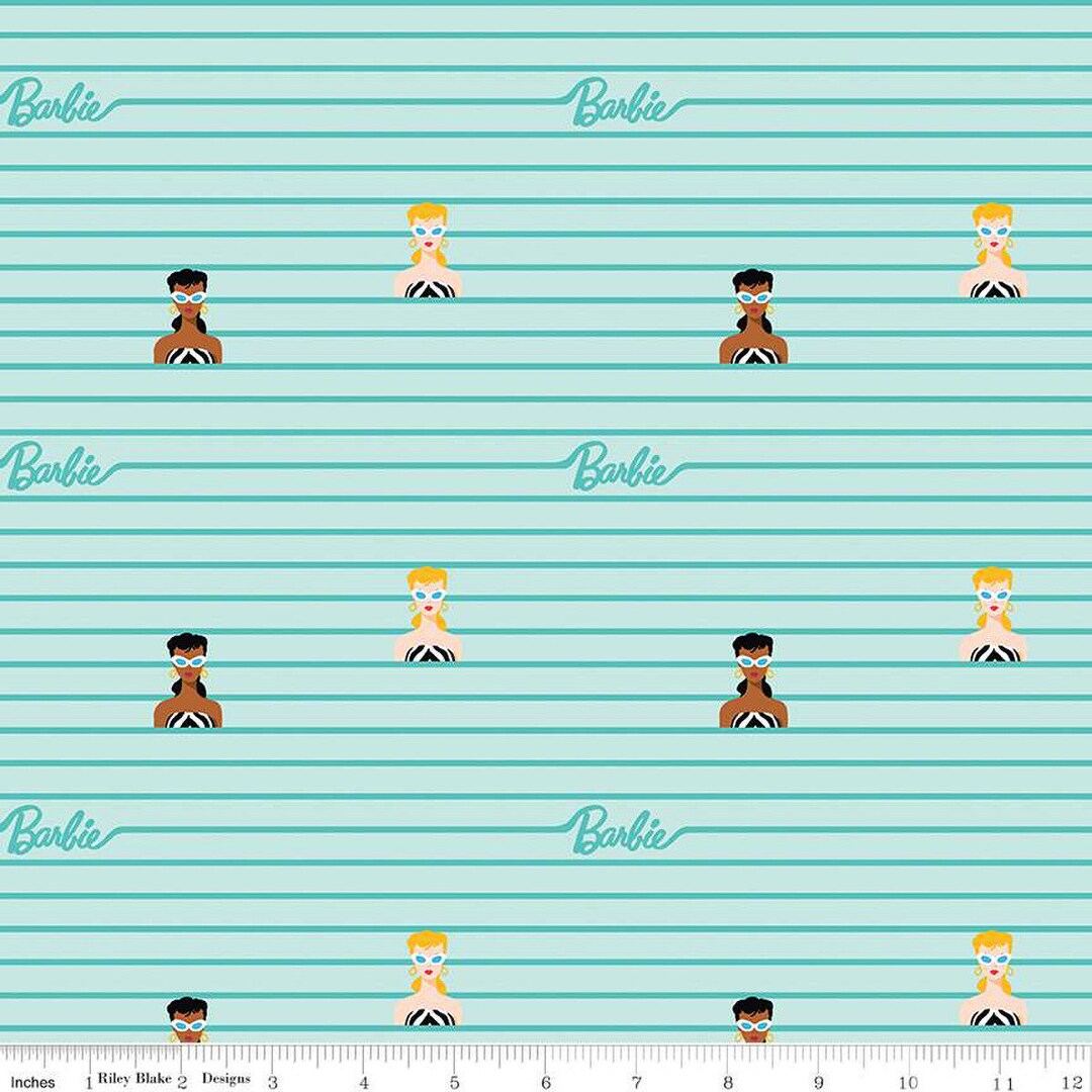 Barbie™ World Barbie Stripe Powder C15022-POWDER | Riley Blake Designs ...