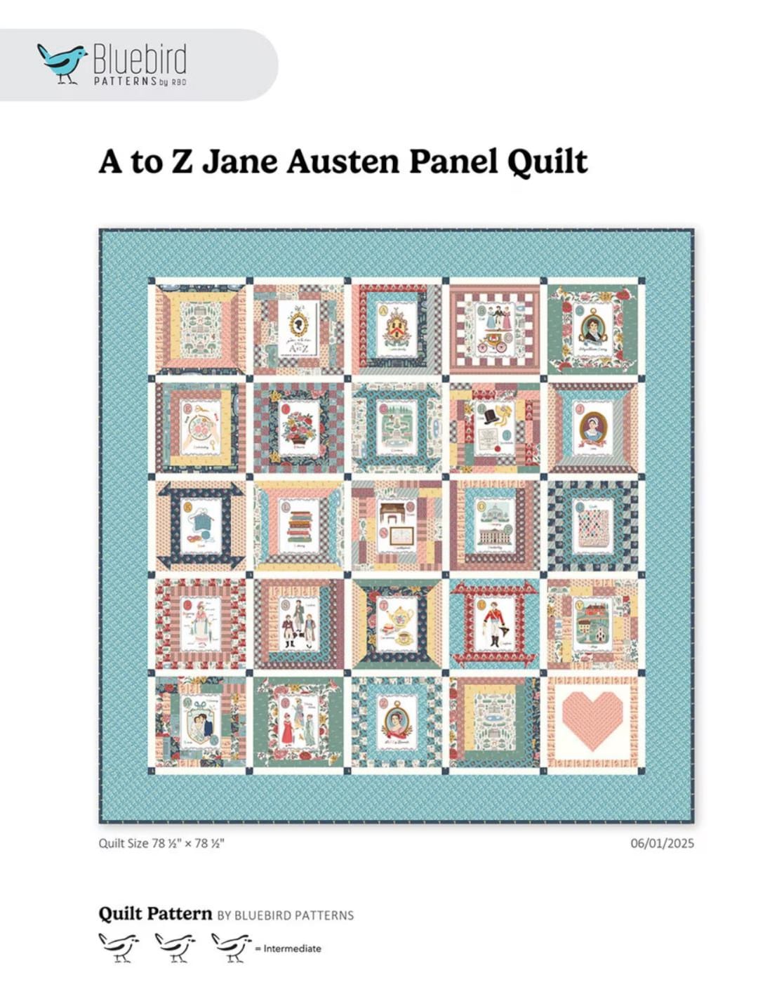 Backorder Bluebird Patterns A to Z Jane Austen Panel Quilt Pattern P100 ...