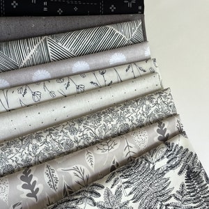 Grey Color Quilt Bundle Art Gallery Fabrics Fat Quarter / Half Yard ...