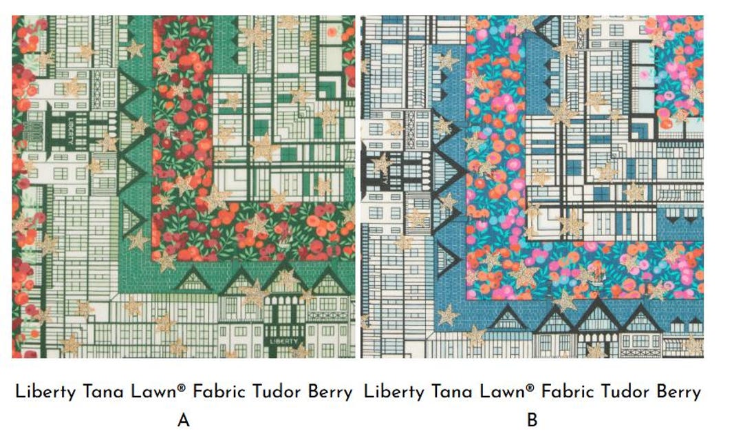 Tudor Berry Liberty of London Tana Lawn Cotton Fabric Christmas ...