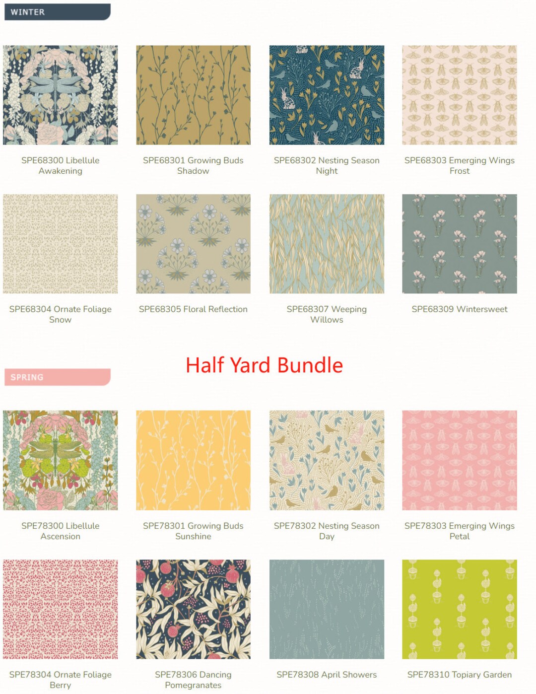 Spring Equinox Collection Half Yard Bundle by KATIE O’SHEA AGF Art Gallery Fabrics - Etsy