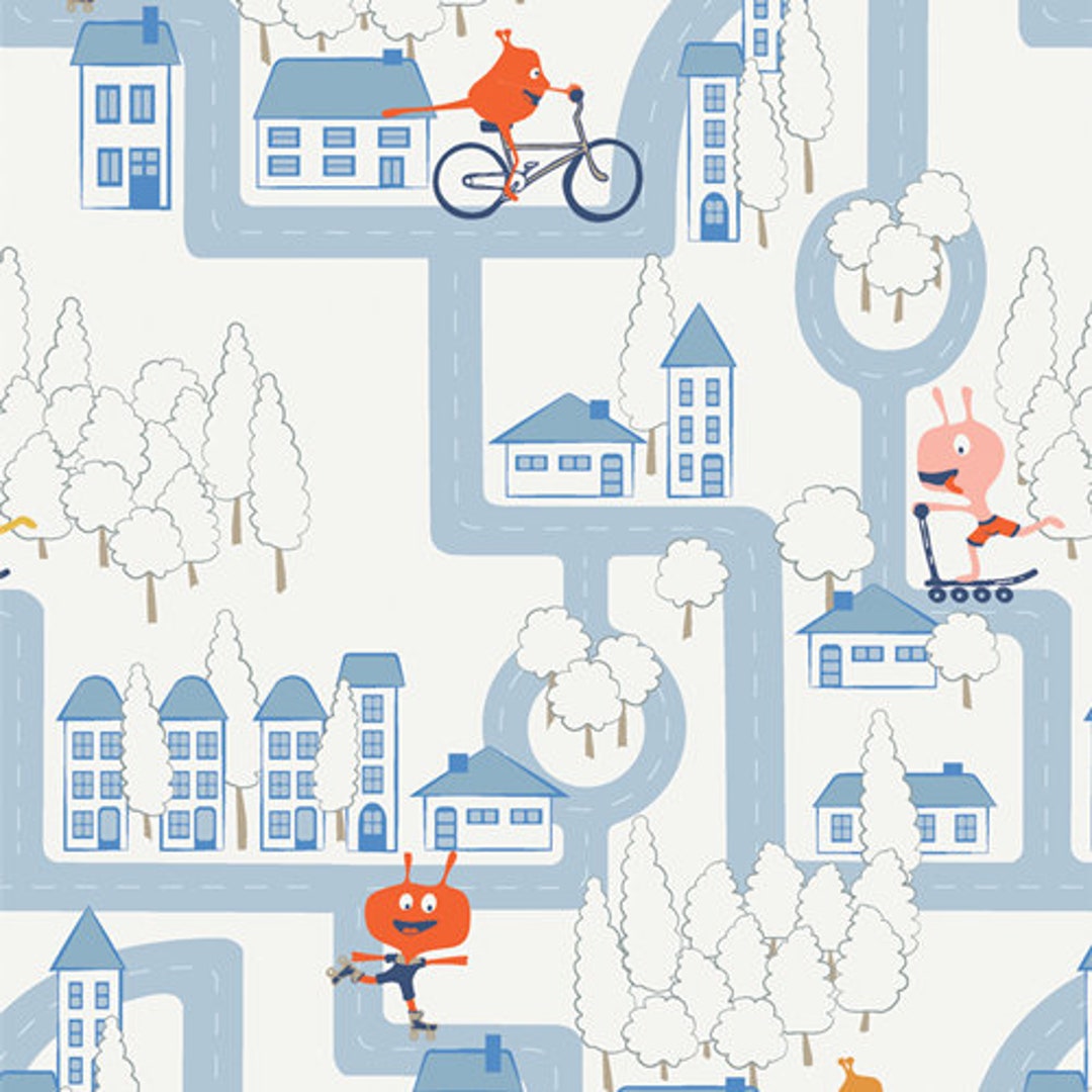 24E Monsterville Collection * Monstropolis MVL44406 Art Gallery Fabric ...