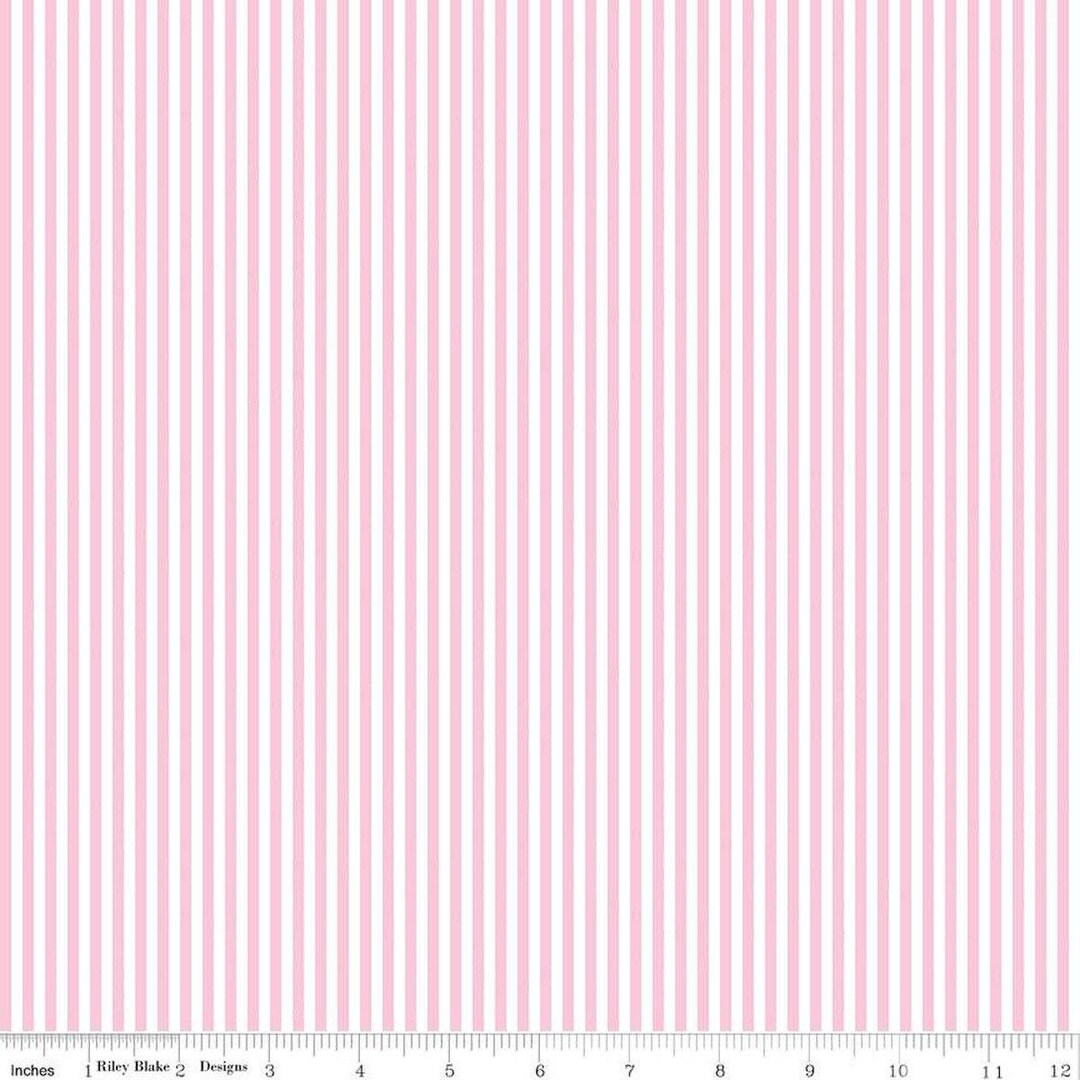 C495-PEONY Peony Pink White 1/8 Eighth Inch Stripe Quilting Cotton Fabric Riley Blake Designs - Etsy