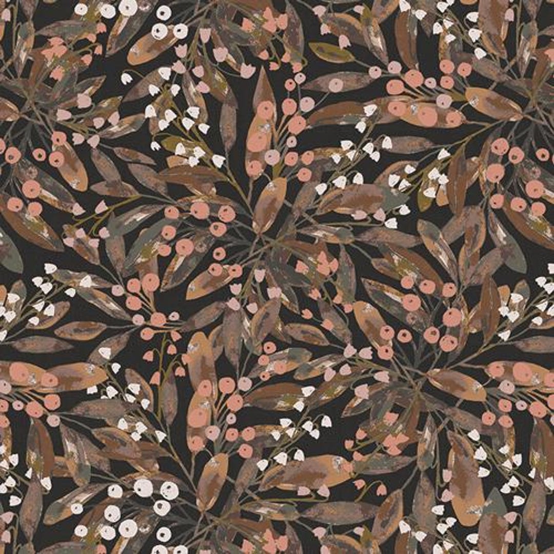 3C Botanist Fabric Collection – Botanical Print Fabric * Festoon Umber ...