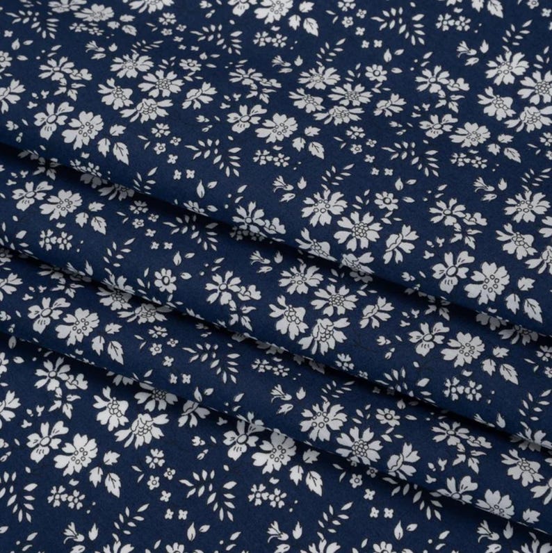 Liberty Fabric Capel Blue Dark Tana Lawn Cotton Fabric 03633055U 1115 ...