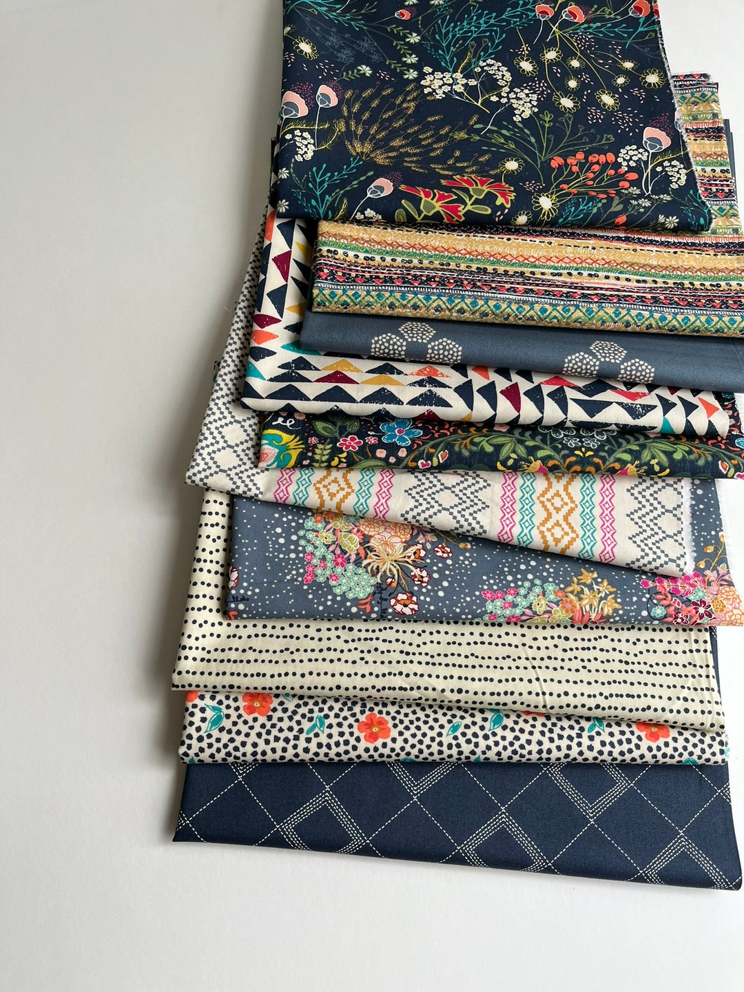 17D INDIE FOLK Collection Navy Boho Fabric Art Gallery Fabrics AGF 10 ...