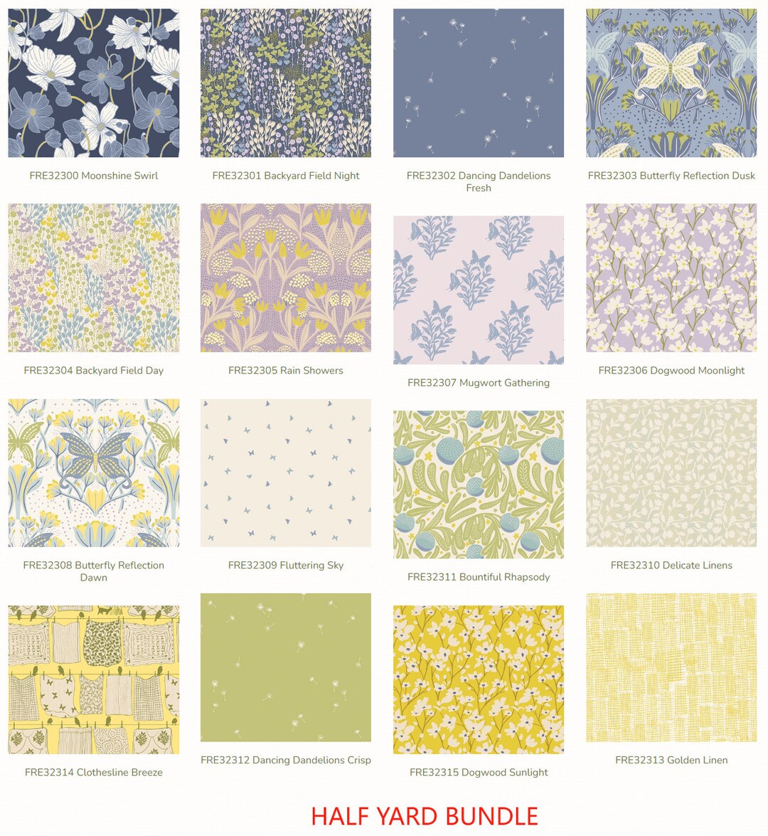 Fresh Linen Collection Half Yard Bundle by Katie O'shea AGF Art Gallery Fabrics - Etsy