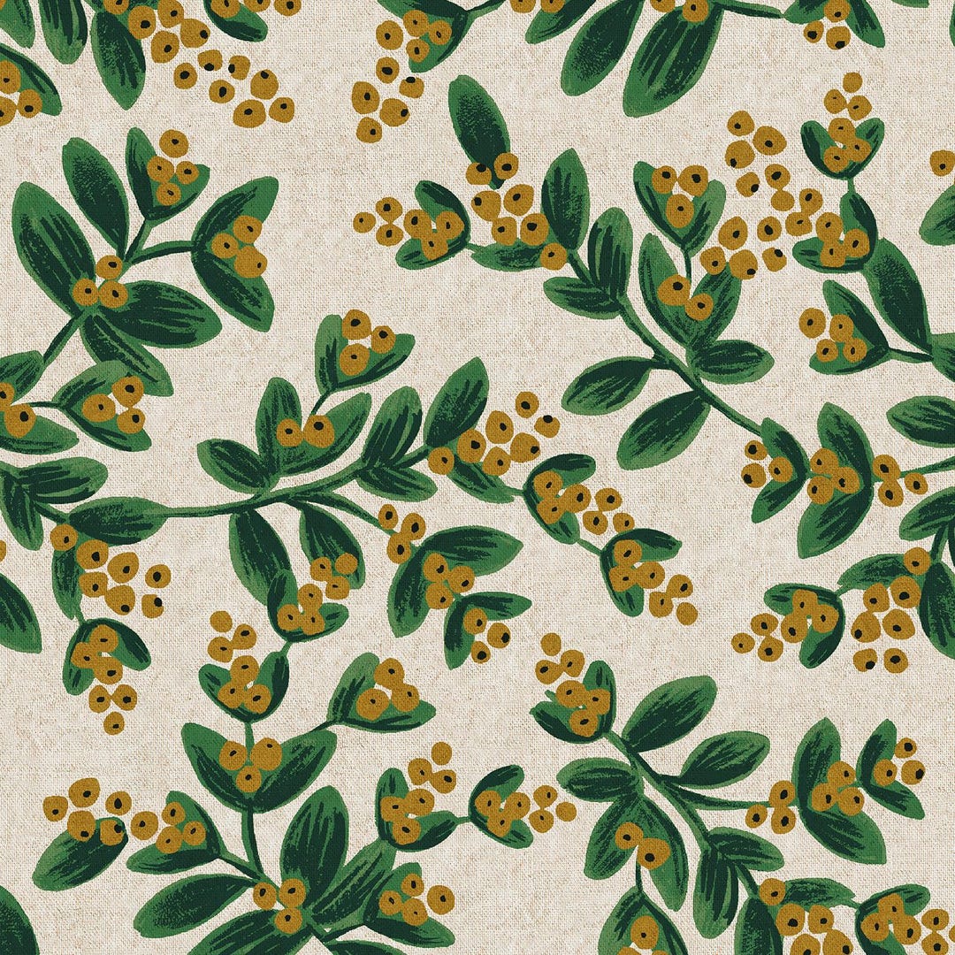 RP601-WH5UCM Holiday Classics Mistletoe Natural Unbleached Canvas ...