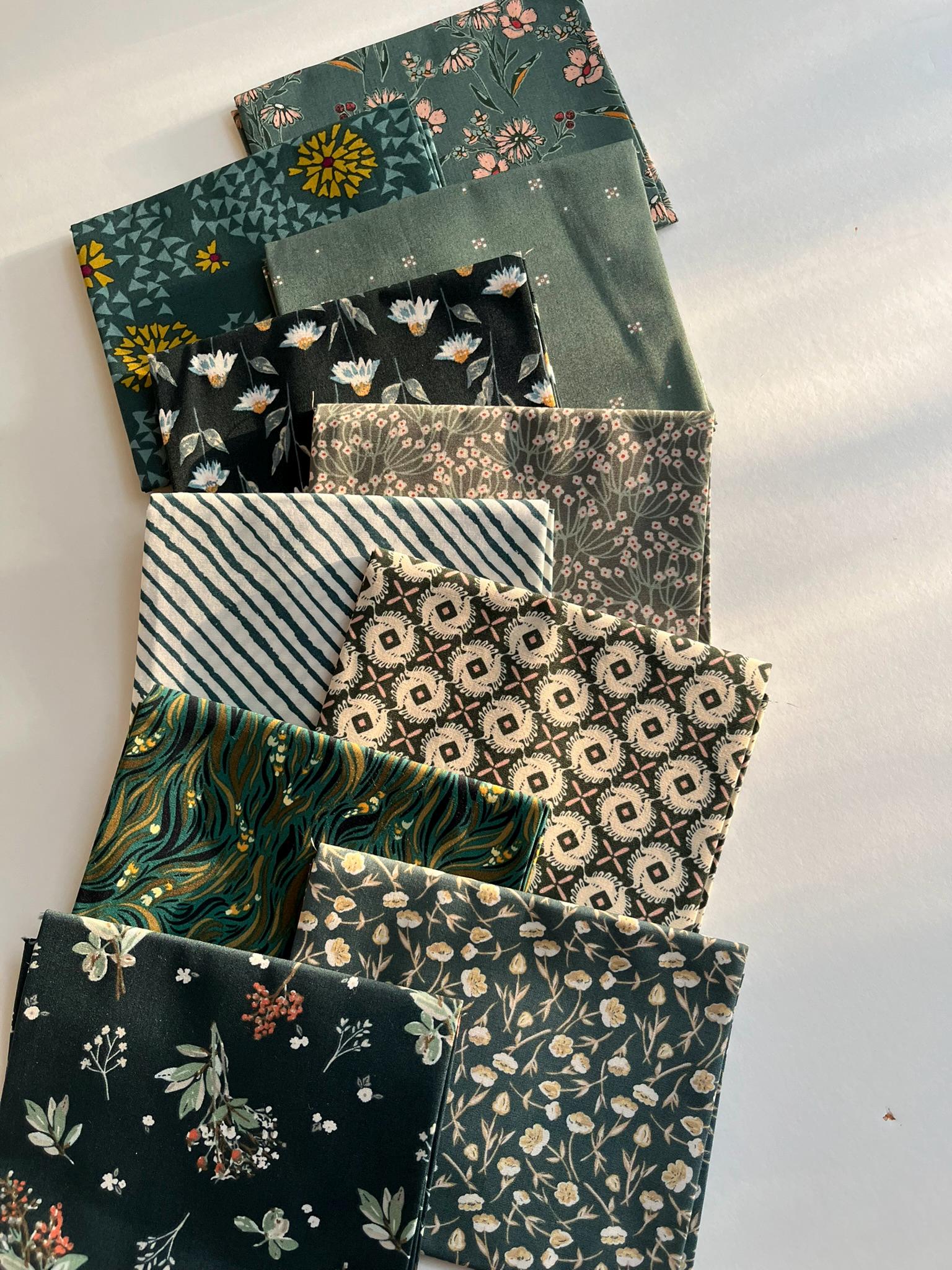Evergreen Green Color Quilt Bundle Art Gallery Fabrics AGF Fat Quarter ...