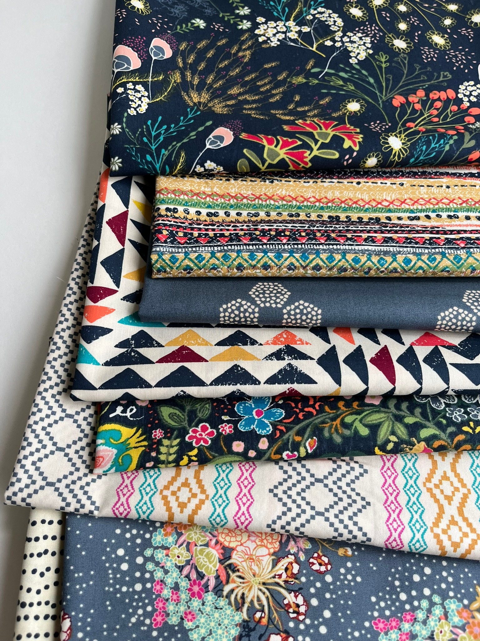 17D INDIE FOLK Collection Navy Boho Fabric Art Gallery Fabrics AGF 10 ...
