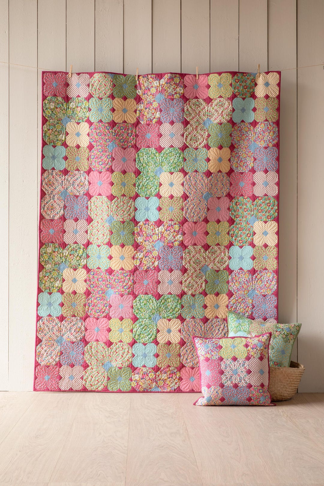 Wallflower Quilt Kit in Burgundy Wallflower Collection by Tilda Fabrics ...