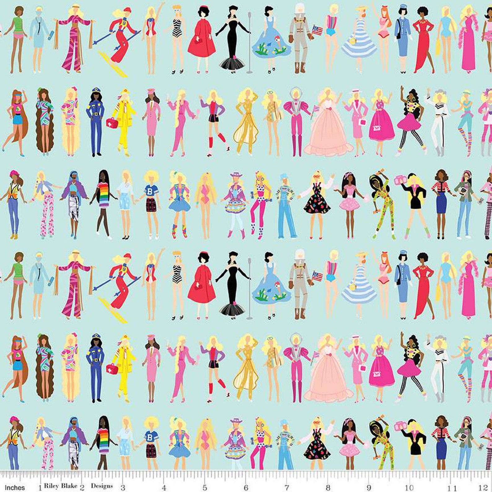 Barbie™ World Barbie Dolls Powder CD15021-POWDER | Riley Blake Designs ...