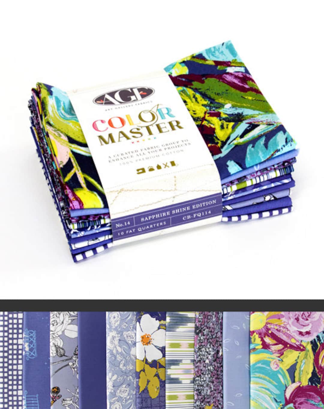 Fat Quarter Bundle sapphire Shine Edition AGF Color Master Collection ...