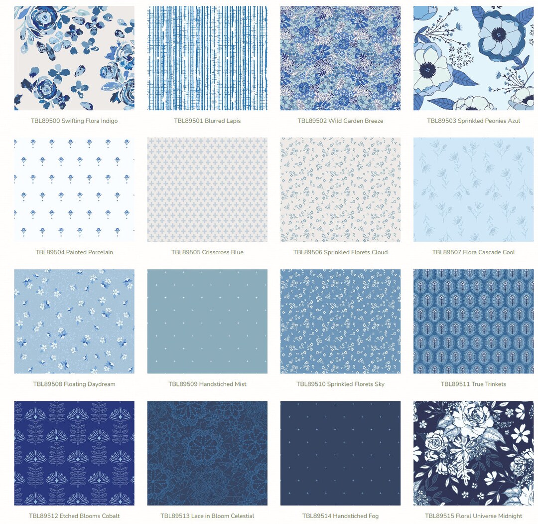 True Blue Collection * Fat Quarters Bundle Half Yard Bundle Art Gallery ...