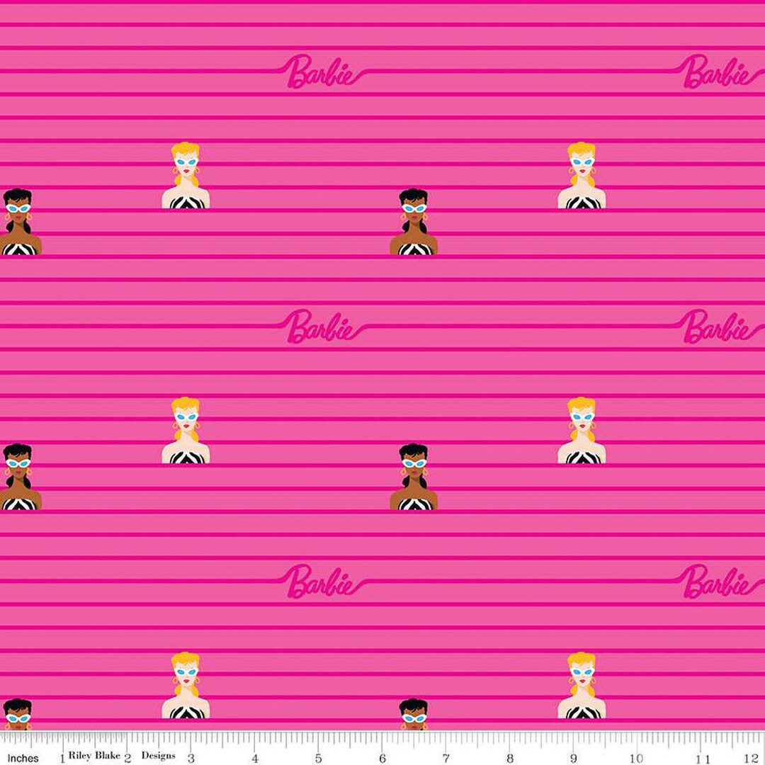 Barbie™ World Barbie Stripe Hot Pink C15022-hot Pink | Riley Blake ...