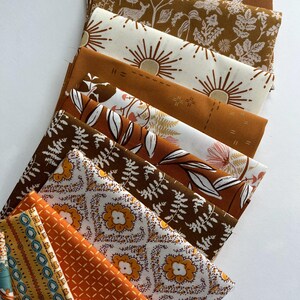Curated Fat Quarter Bundle 13 Fat Quarters Teal Brown Warm Color Art ...