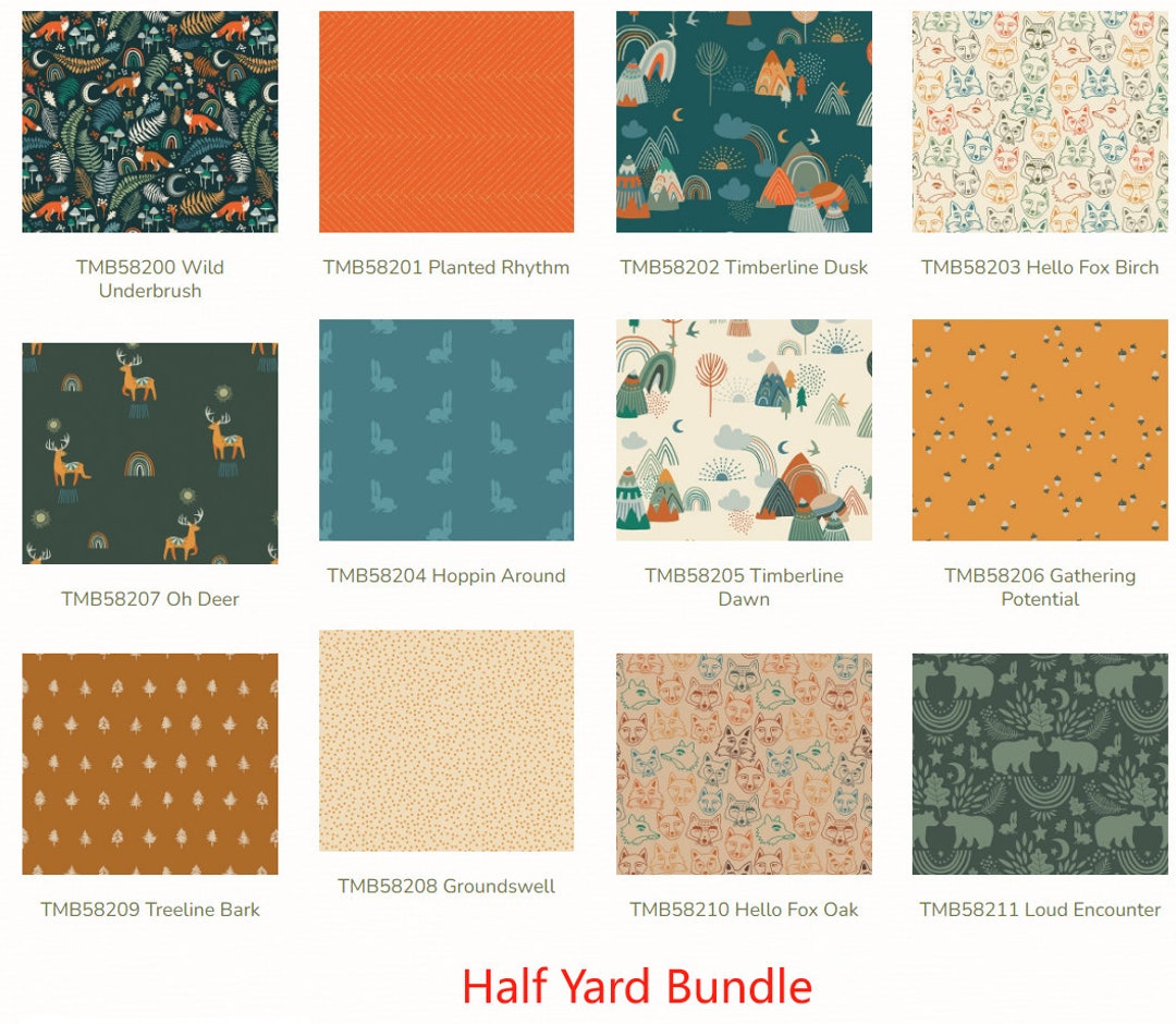Timberline Collection Half Yard Bundle AGF Art Gallery Fabrics Retro Fabric - Etsy