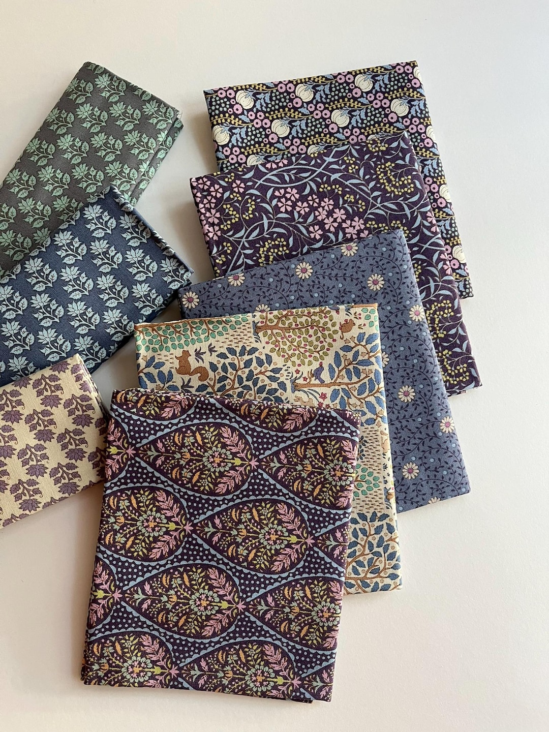 Tilda Sanctuary 8 Pc Eggplant and Blue Fat Eight Bundle - Etsy