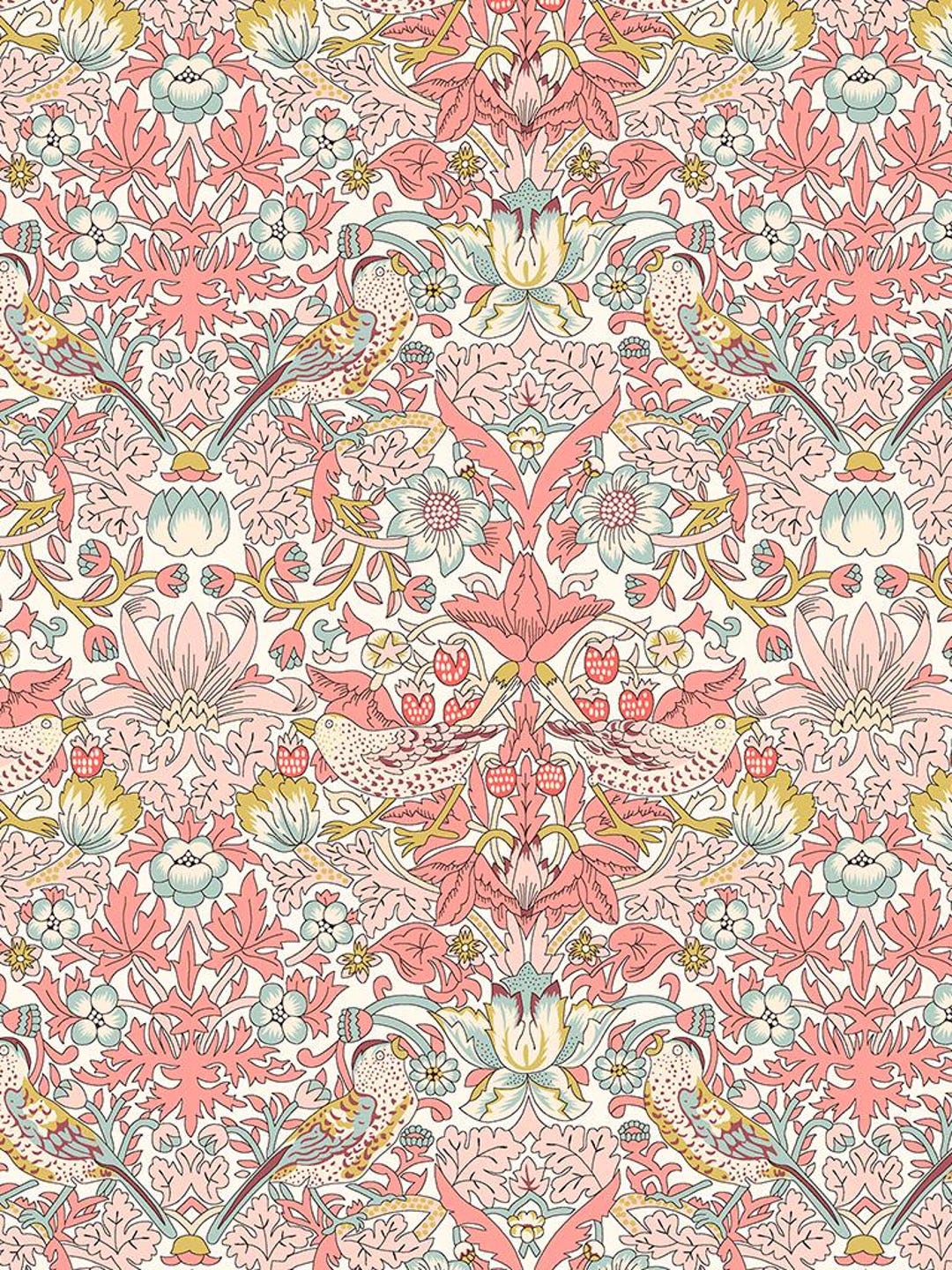 Preorder Liberty Fabric Strawberry Thief Spring Pink Light Tana Lawn ...