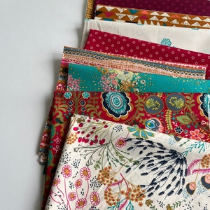 INDIE FOLK Collection Boho Fabric Art Gallery Fabrics 10 Fat Quarter ...