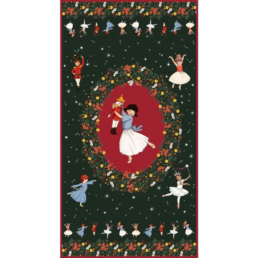 Retro Design NUTCRACKER Panel -24" REPEAT Christmas Fabric by Michael ...