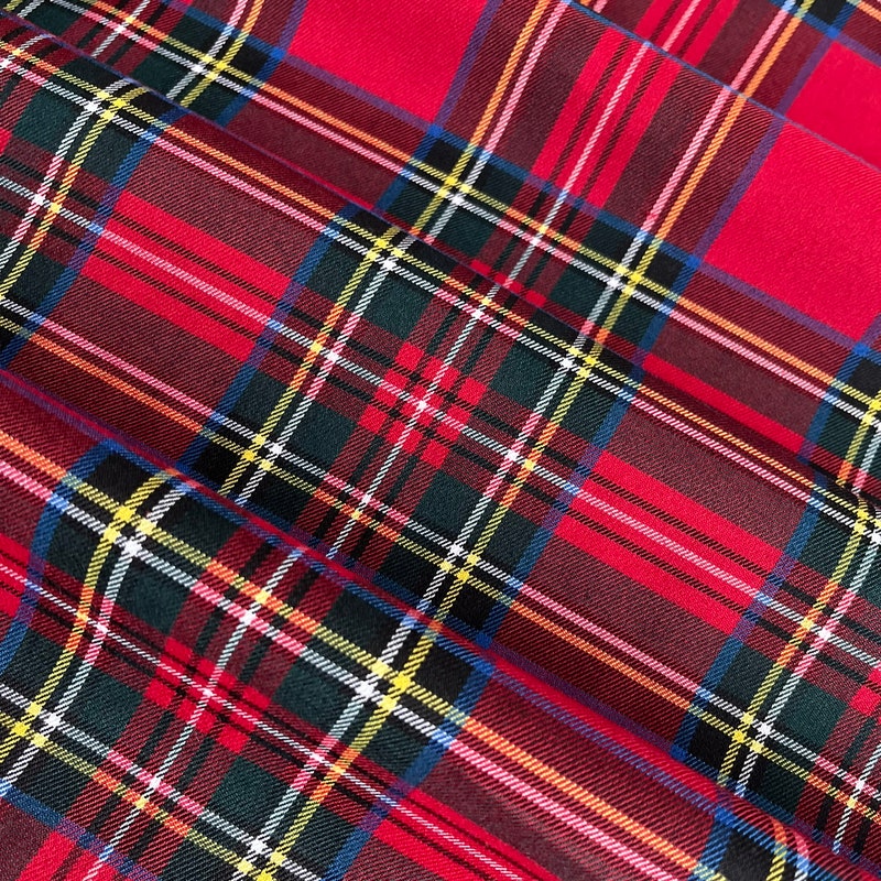 Red Plaid Fabric - Etsy