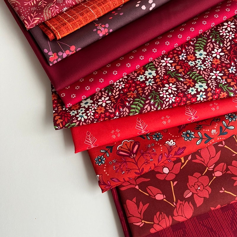 Modern Red Fabric - Etsy