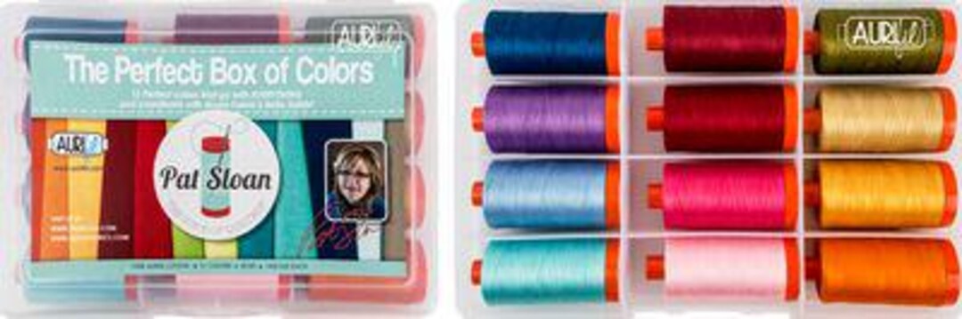 Aurifil Pat Sloan Perfect Box of Colors 12 Large Spool Thread Set 50WT ...