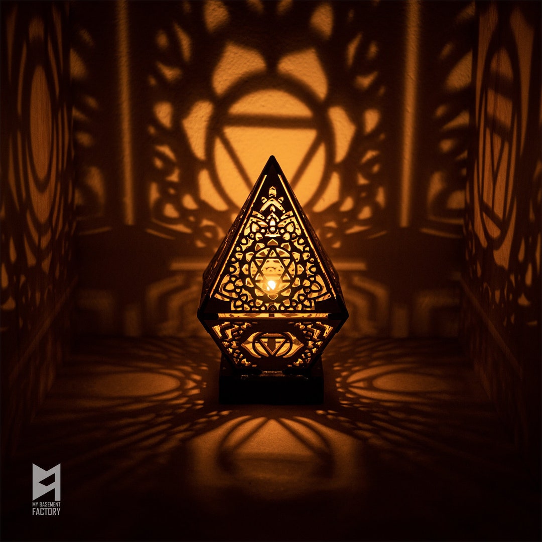 Chakra Shadow Lamp: Boho Meditation Table Lamp - Etsy