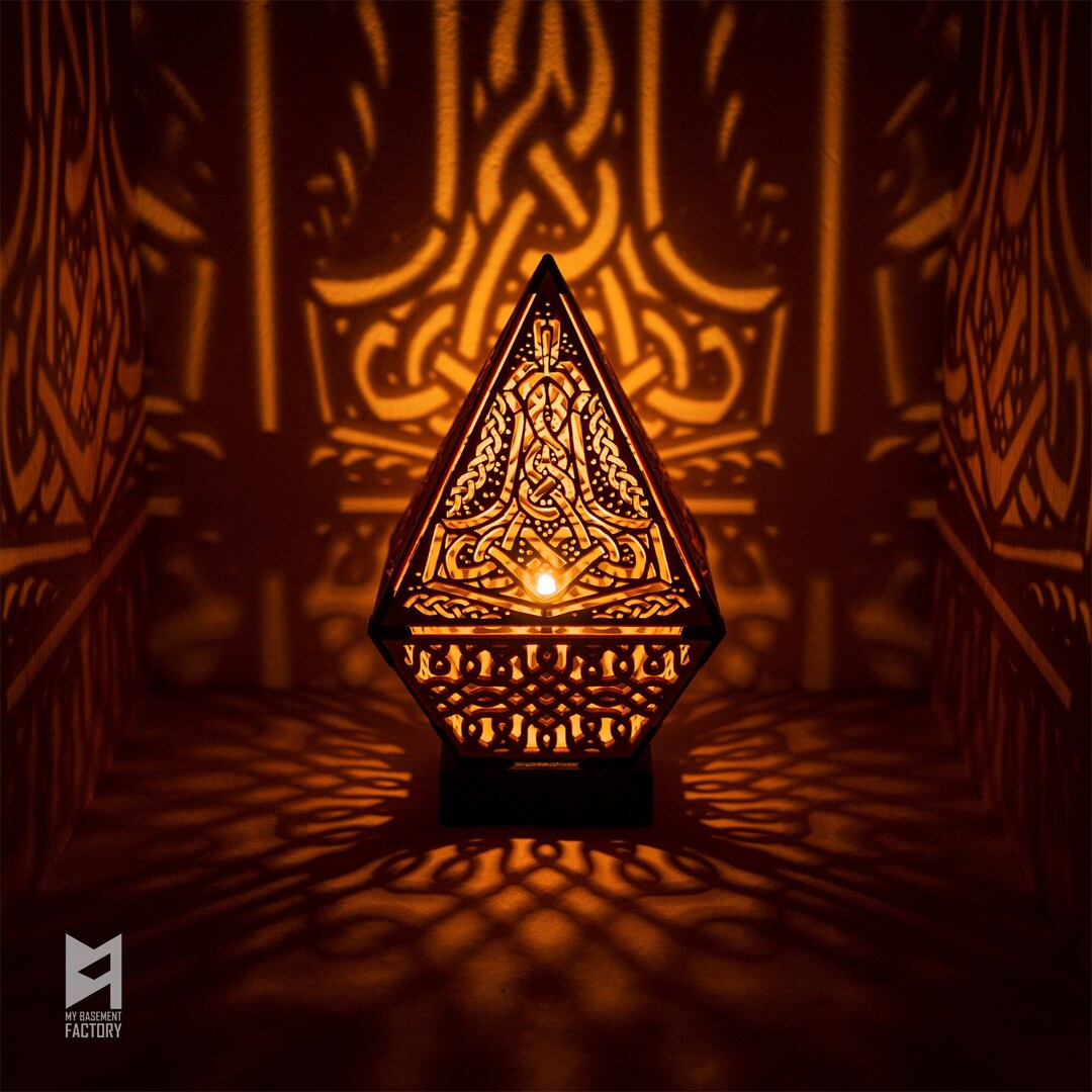 Viking Shadow Lantern Norse Thor Hammer Mjolnir Pegan Night - Etsy