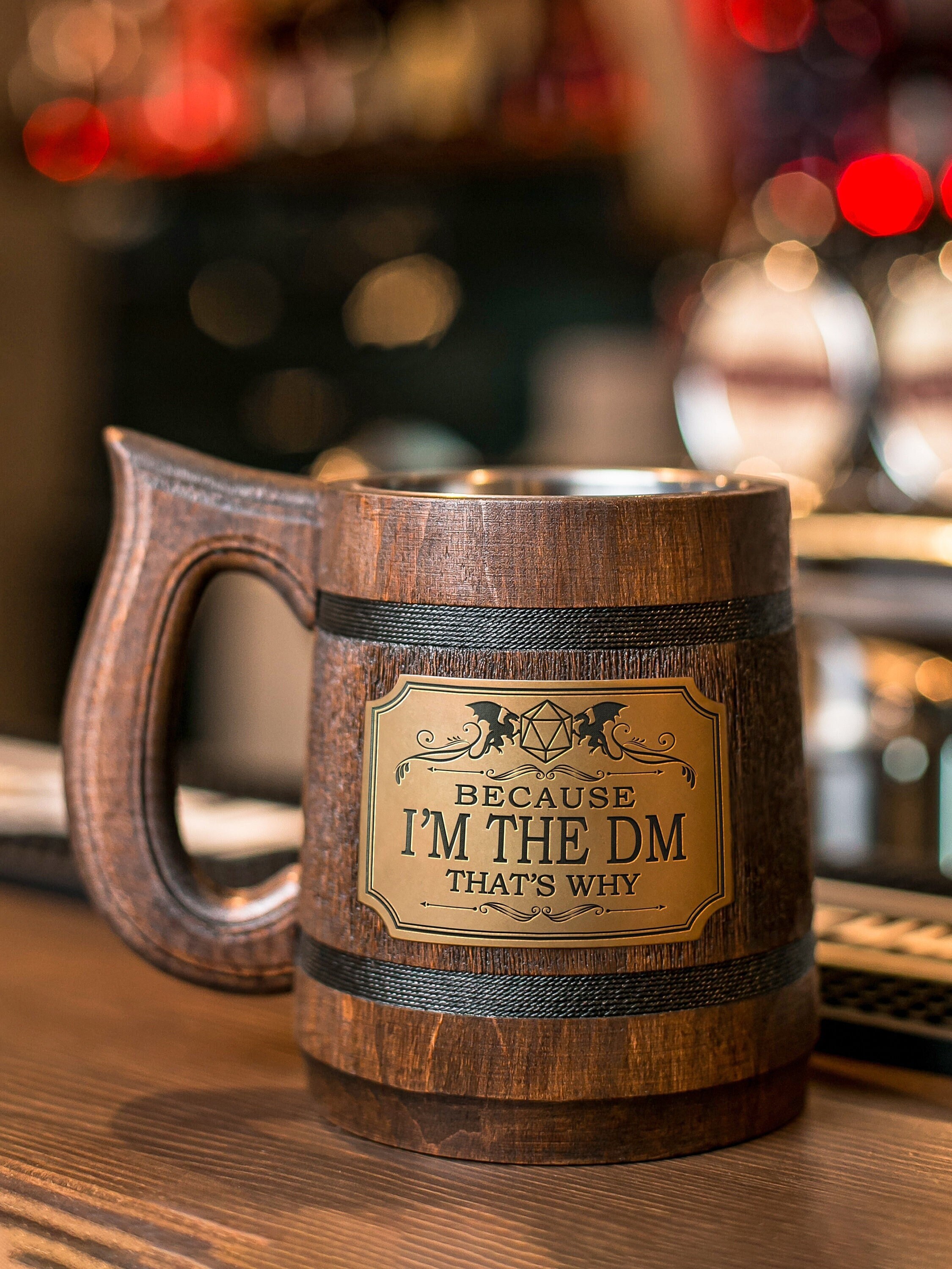 Beer Wooden Mug because, Dungeon Master Mug, Gamer Gift, Dungeons and ...