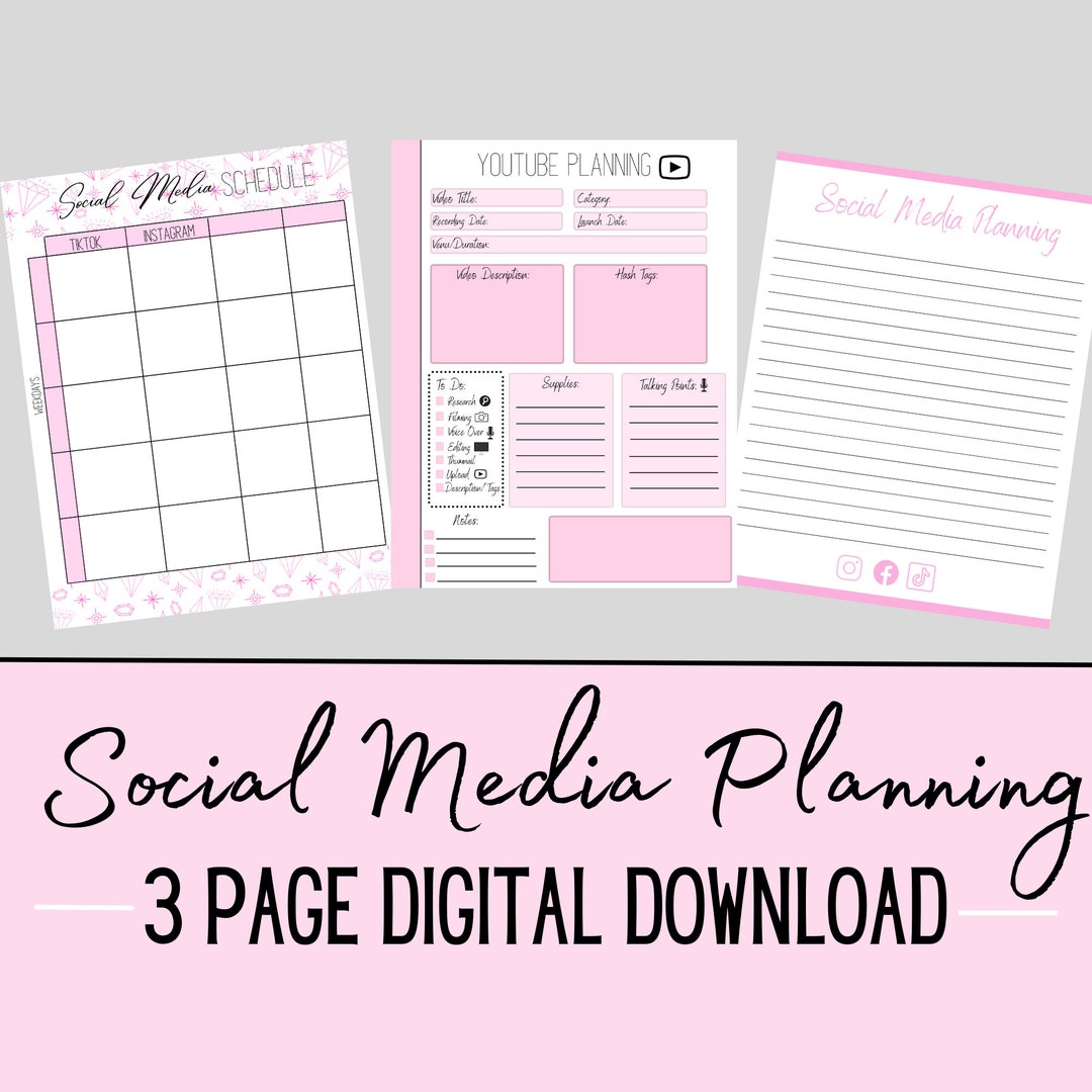Printable Social Media Planning Bundle - Etsy
