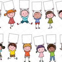 Cartoon Kids Clipart PNG, Cute Children Jumping With Joy, Happy ...