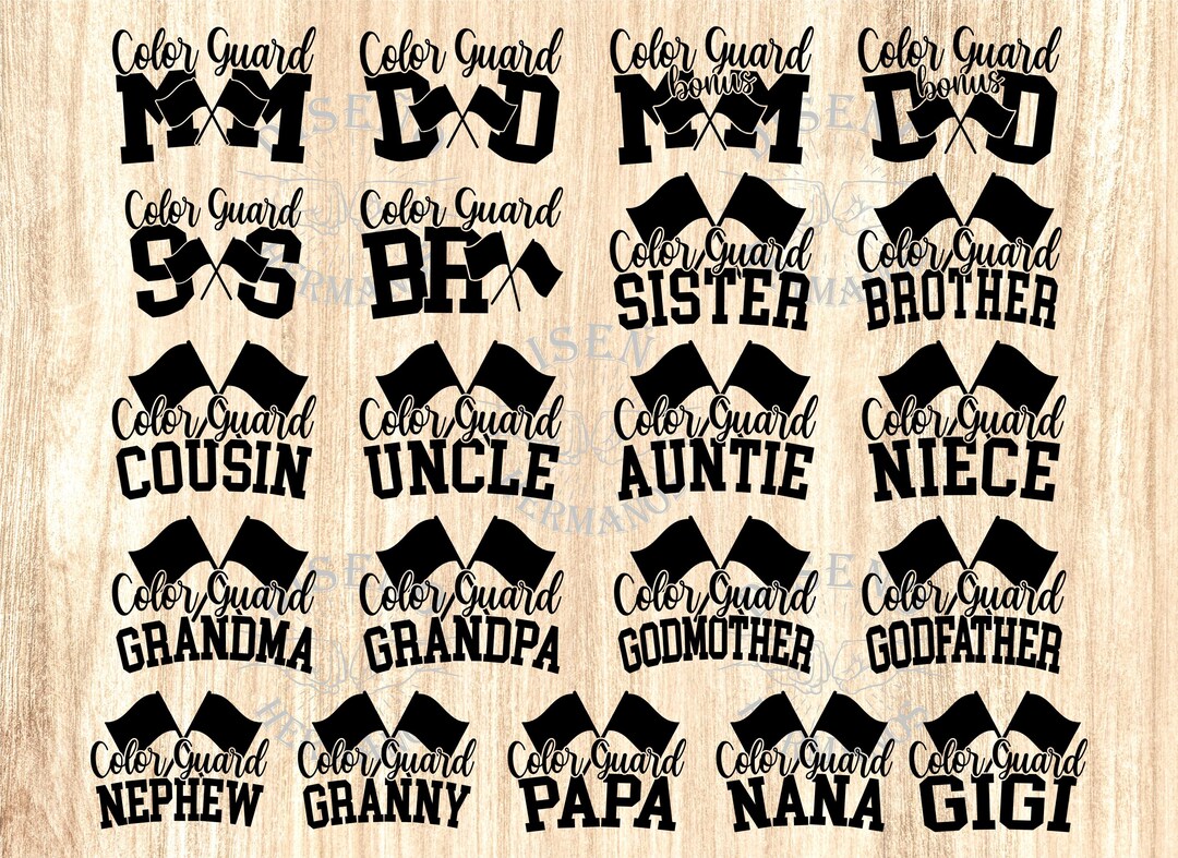 Color Guard Family Bundle SVG-PNG | Color Guard Mom Svg, Color Guard ...