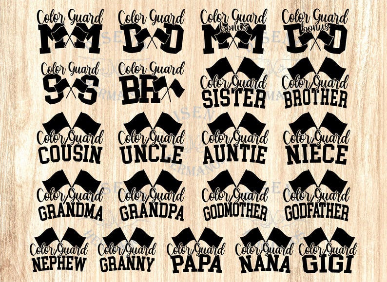 Color Guard Family Bundle SVG-PNG | Color Guard Mom Svg, Color Guard ...