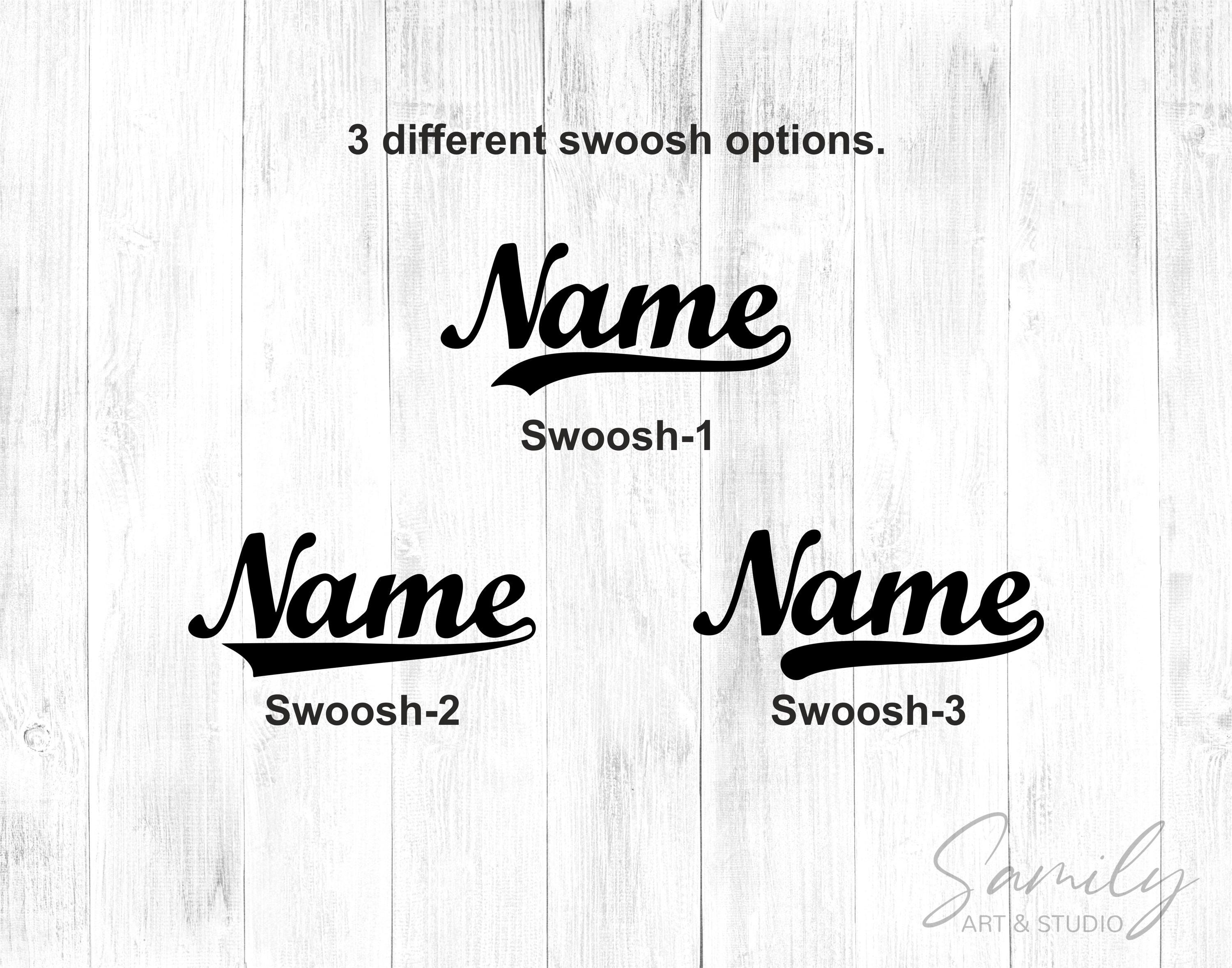 Custom Baseball Text Swoosh Svg, Png. Custom Softball Team Name Svg ...