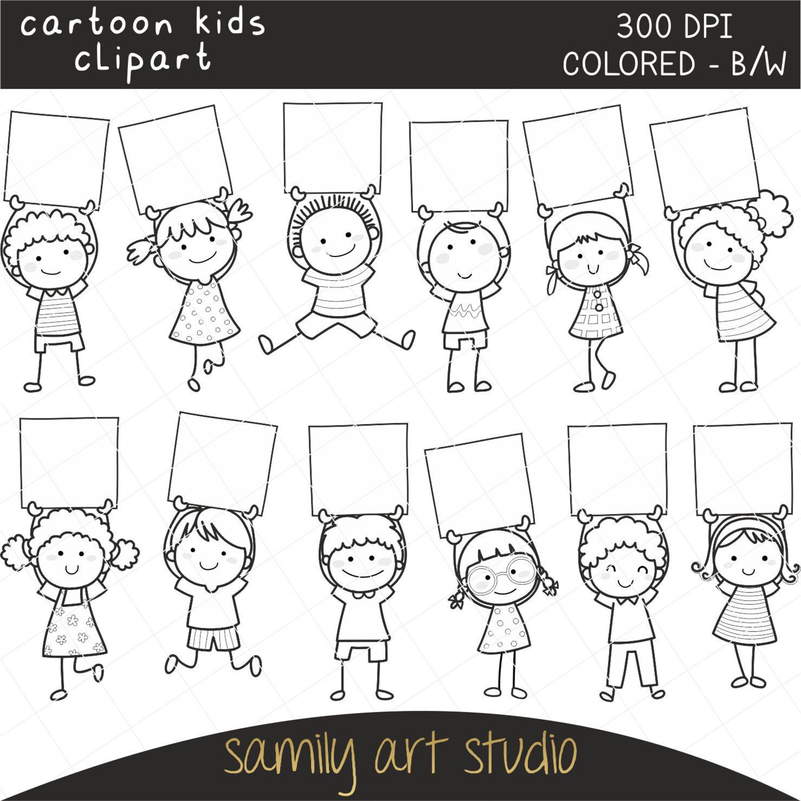Cartoon Kids Clipart, Cartoon Kids Png Hand Drawn Cartoon Kids Clipart ...