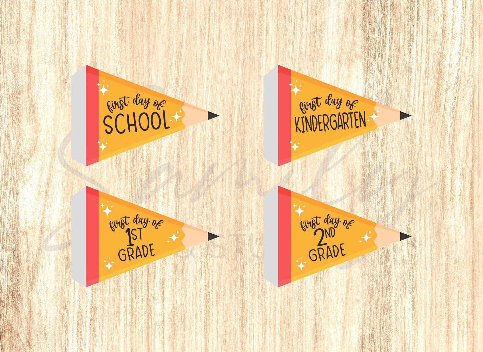 First Day of School Printable Pennant Flags Bundle PDF, Printable Back ...
