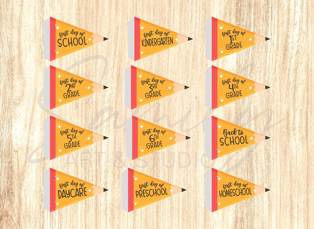 First Day of School Printable Pennant Flags Bundle PDF, Printable Back ...