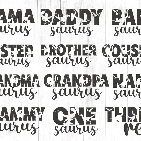 Family Saurus Svg - Etsy