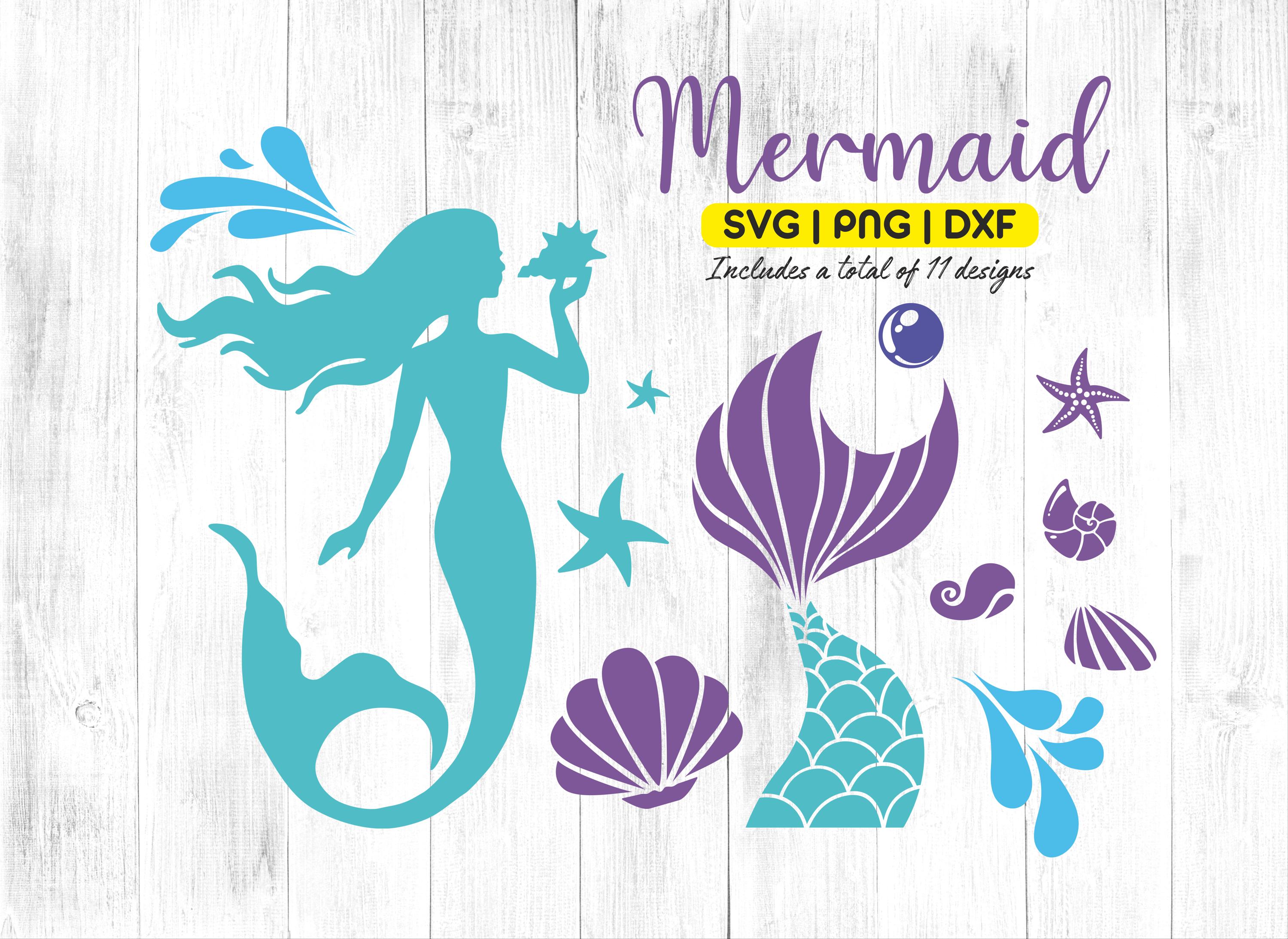 Mermaid Seashell SVG|PNG|DXF, Mermaid Tail Starfish,summer Beach Cut ...