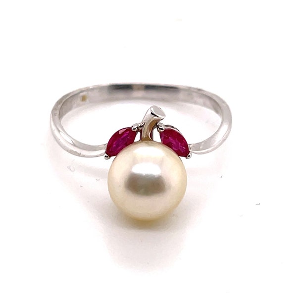 Ruby Pearl Ring - Etsy