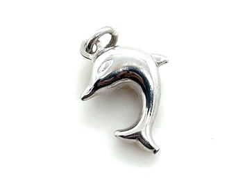 14k Solid Yellow Gold Dolphin Pendant Nautical Charm - Etsy