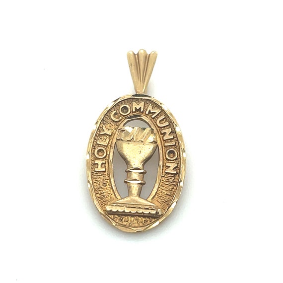 14K Yellow Gold Holy Communion Pendant - Gem